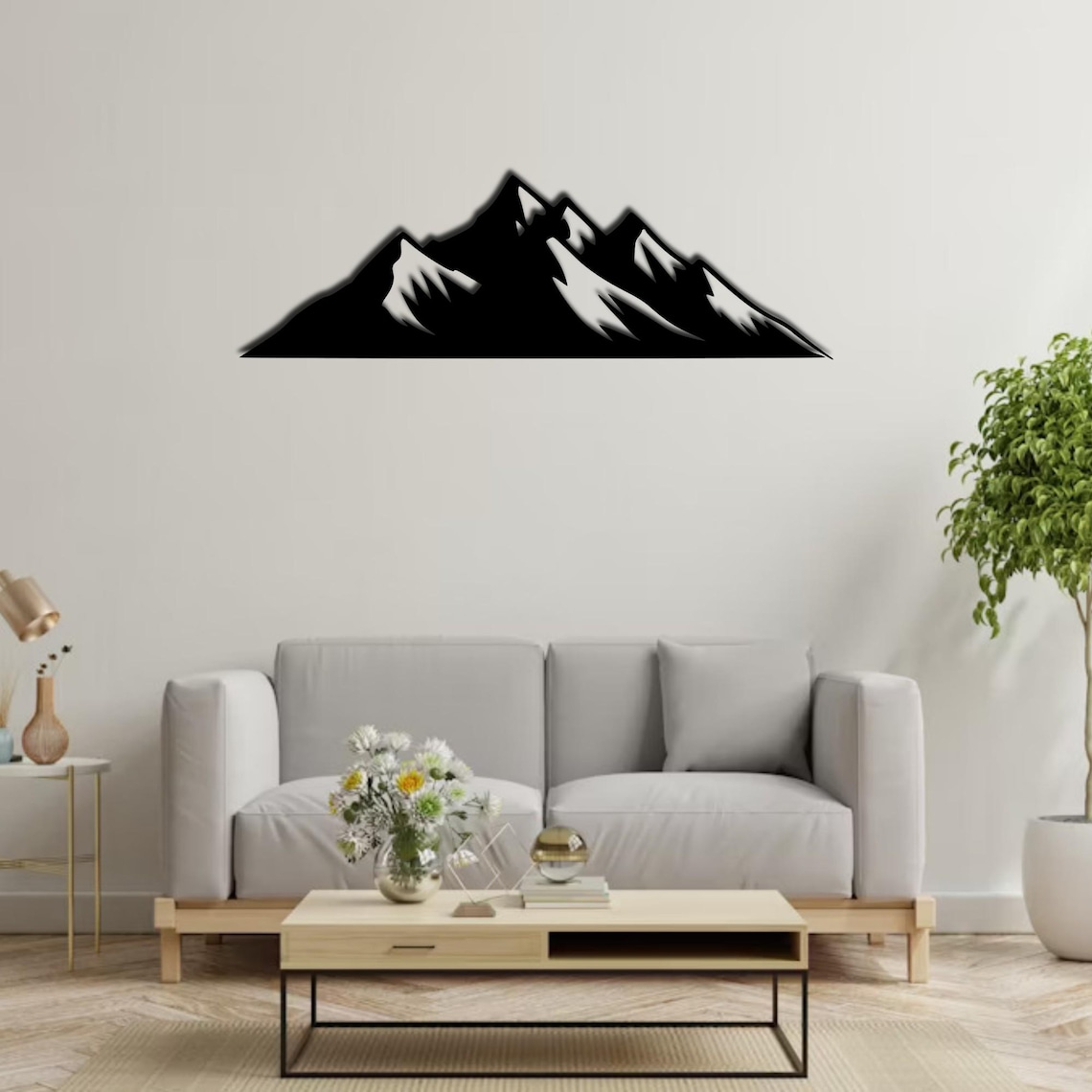 Nature Scene Dxf Svg Png Files Mountains Trees Mountain Forest View ...