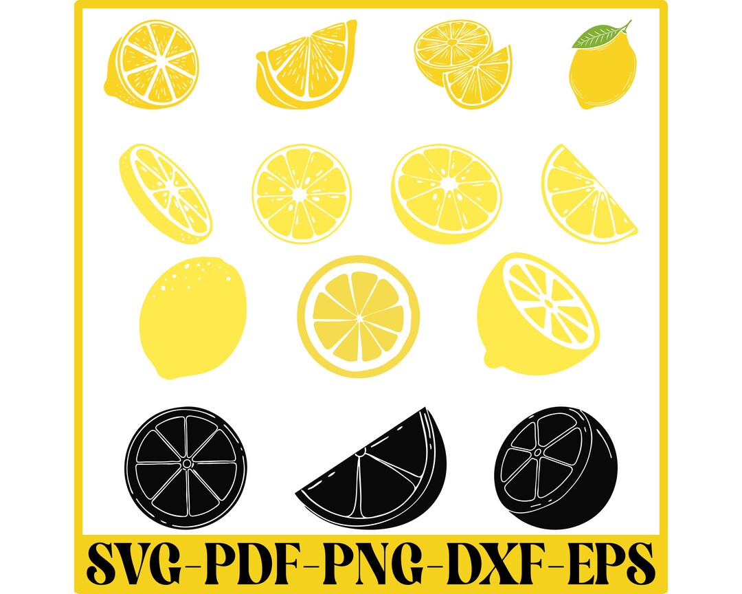 Zitrone SVG Zitronen SVG Bundle Zitrone Clipart Zitronenschnittdatei ...