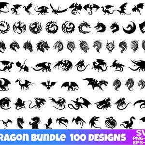 Dragon Svg Bundle, Dragon Svg, Dragon Cut File, Dragons Head, Dragon ...