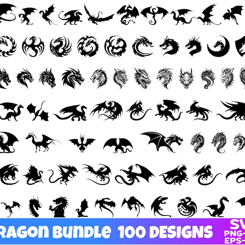 Dragon Svg Files - Etsy