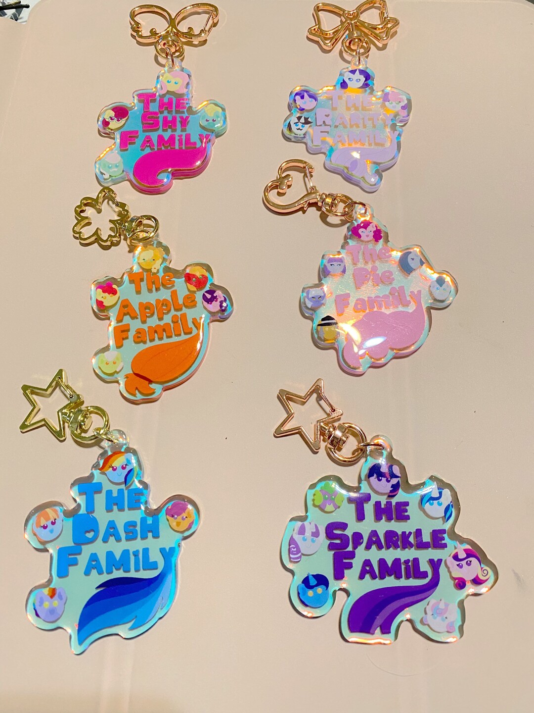 Holographic Family MLP Acrylic Charms - Etsy