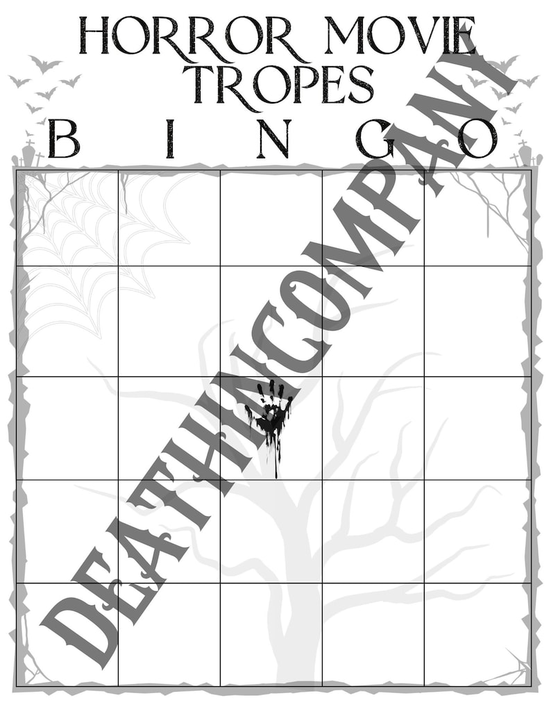 51 Bingo Cards for Horror Movie Trope Bingo - Etsy