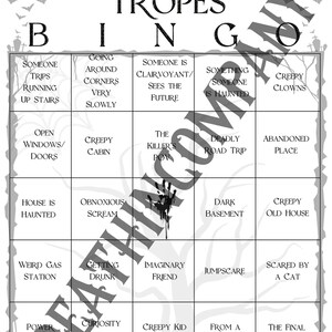 51 Bingo Cards for Horror Movie Trope Bingo - Etsy