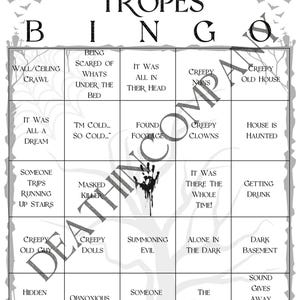 51 Horror Movie Trope Bingo Cards – Fun and Spooky Game for Fans ...