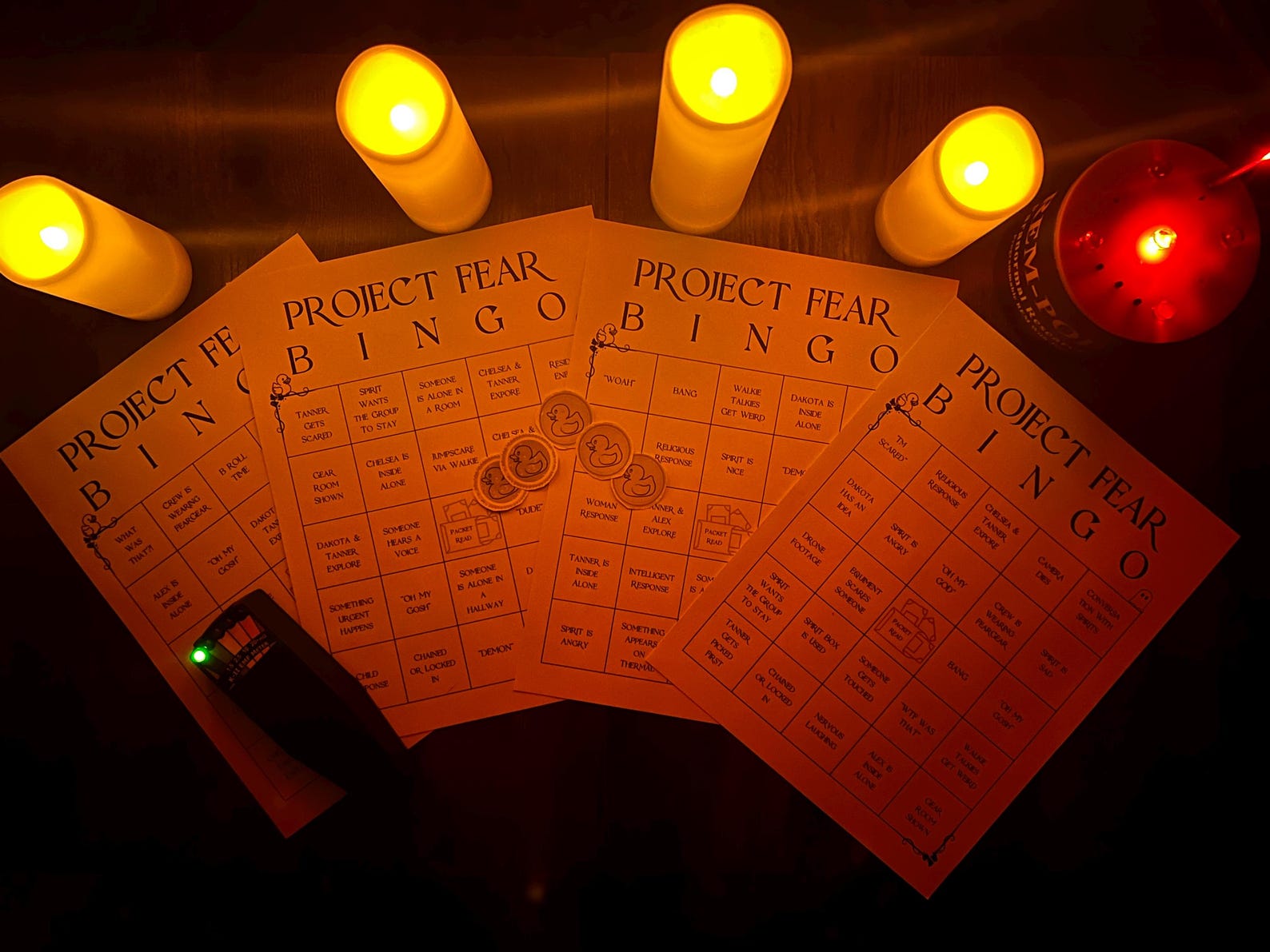 51 Bingo Cards for Project Fear/destination Fear Haunted Investigations ...