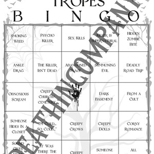 51 Horror Movie Trope Bingo Cards – Fun and Spooky Game for Fans ...