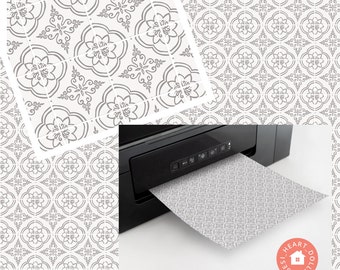 Black & White Mosaic Cement Tile for Miniature 1:12 Printable Download ...