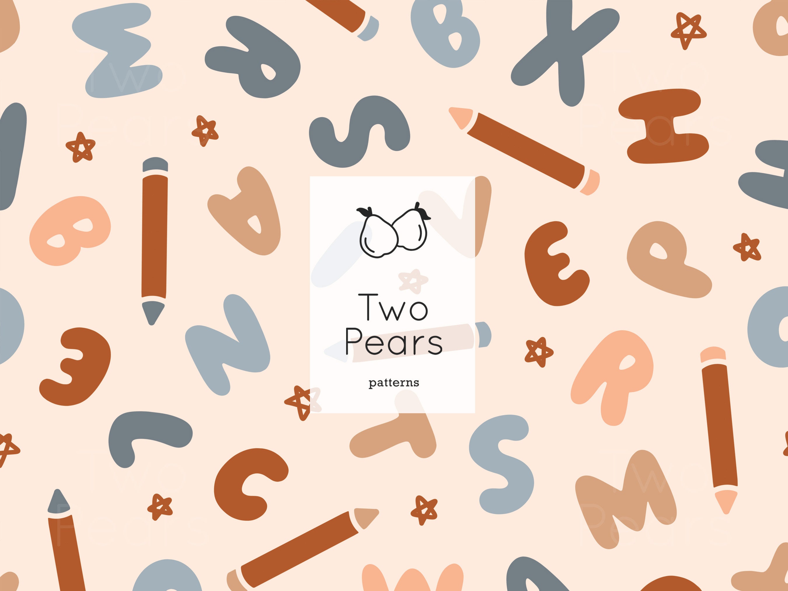 Retro Alphabet Pattern, Crayon Alphabet Letters Digital File, Pink ...