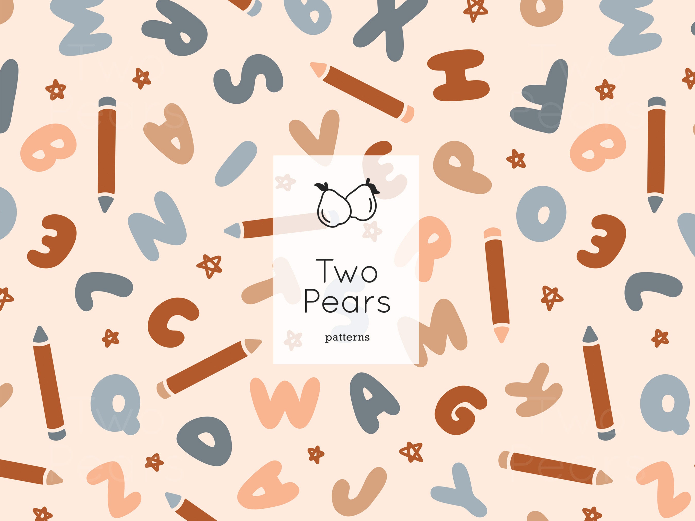 Retro Alphabet Pattern, Crayon Alphabet Letters Digital File, Pink ...