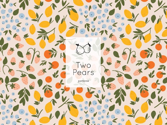 Retro Fruits Seamless Pattern Strawberries Oranges Lemons - Etsy