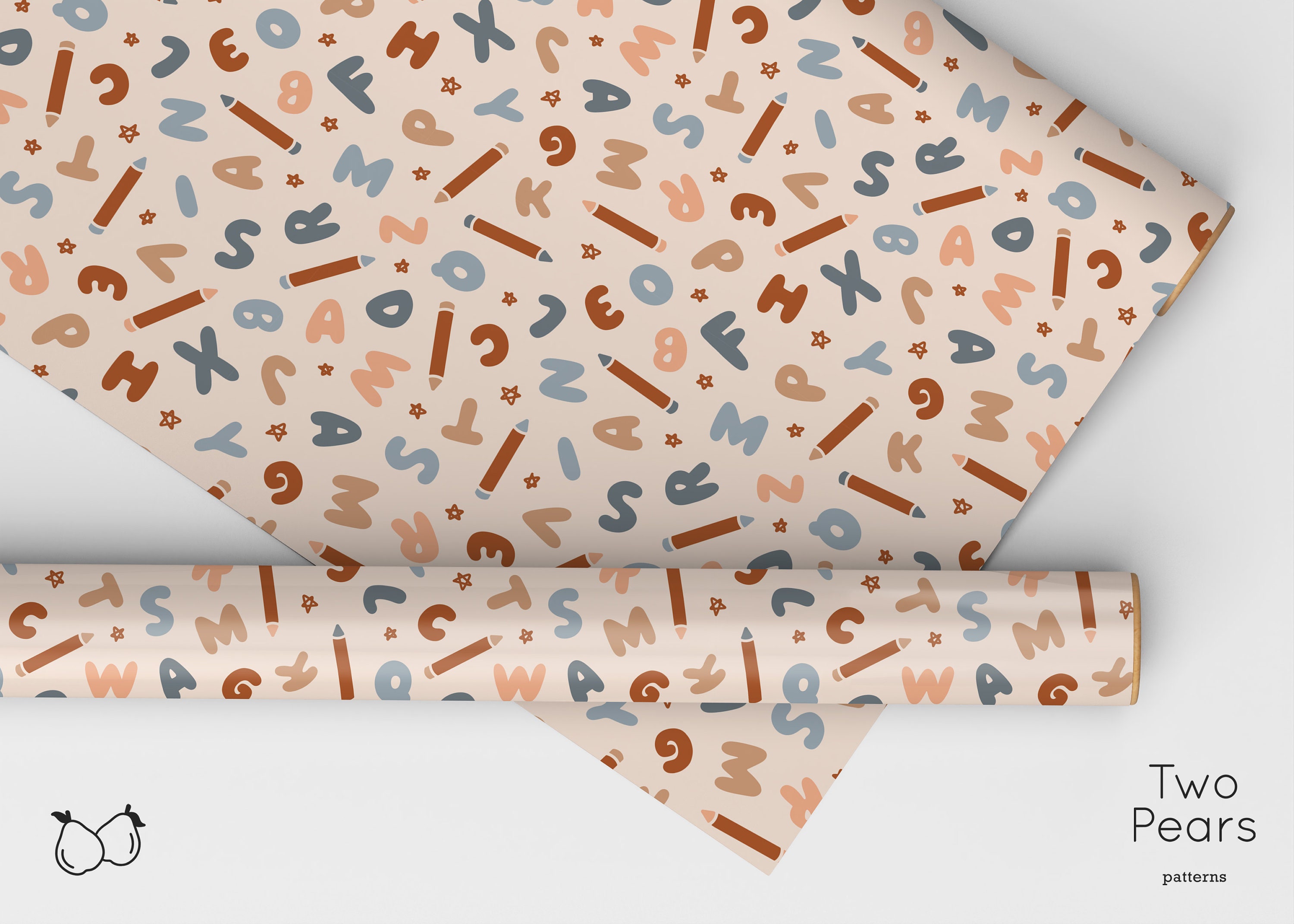 Retro Alphabet Pattern, Crayon Alphabet Letters Digital File, Pink ...