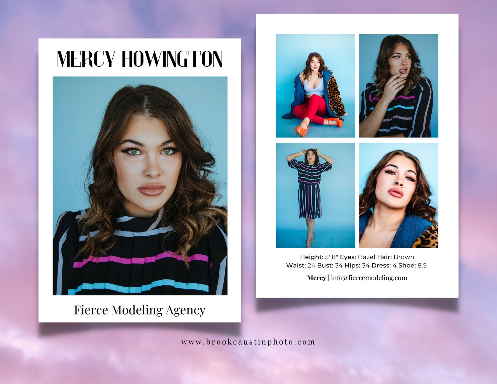 Mercy | Model Comp Card Canva Template Customizable Professional ...