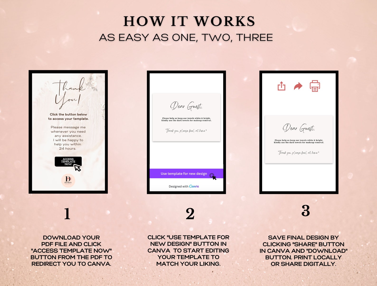 Airbnb Sign Makeup Removal Towel Template | Airbnb Bathroom Sign for ...