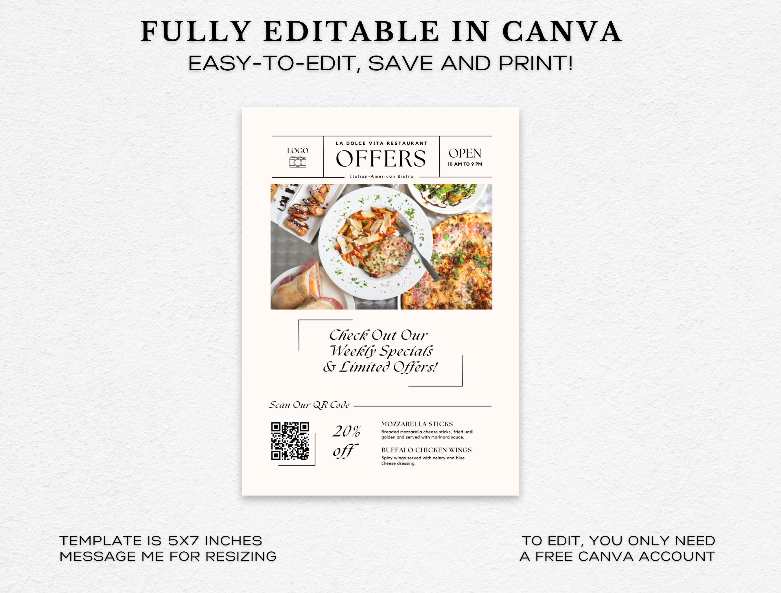 Restaurant Menu QR Code Sign Template | Editable Canva Menu Scan to ...