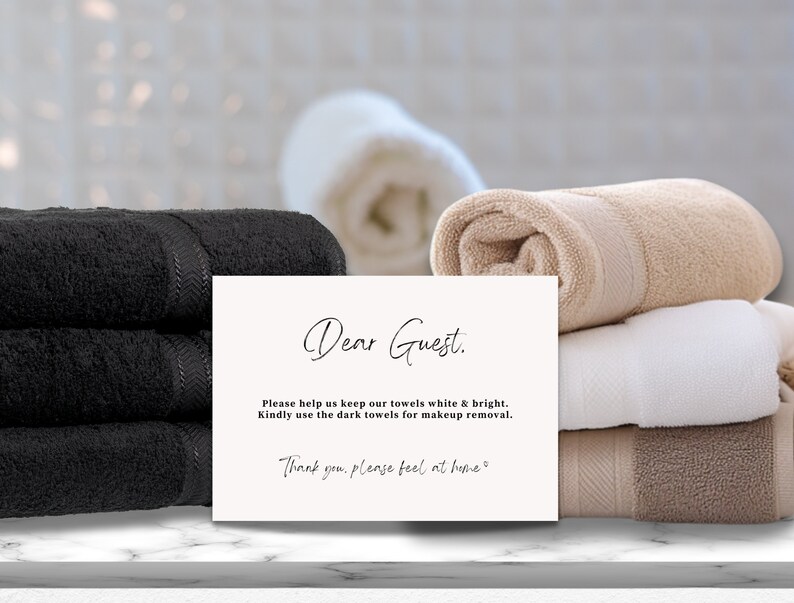 Airbnb Sign Makeup Removal Towel Template | Airbnb Bathroom Sign for ...