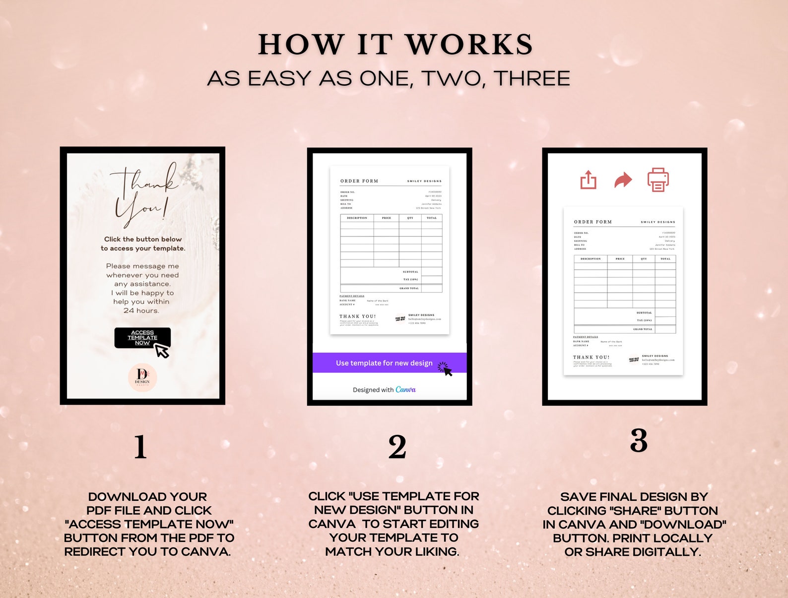 Order Form Template | Editable Small Business Printable Purchase Forms ...
