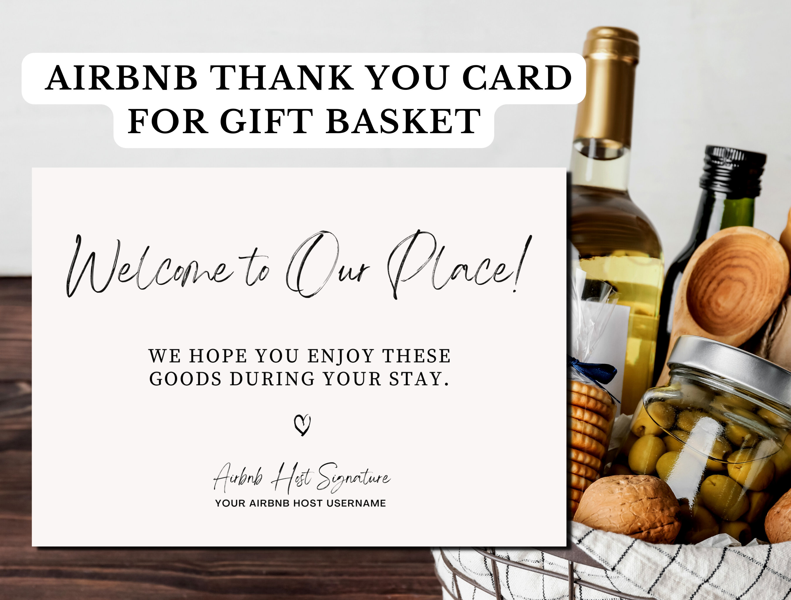 Airbnb Gift Basket Card Airbnb Host Kitchen Food Treats Wine Welcome ...