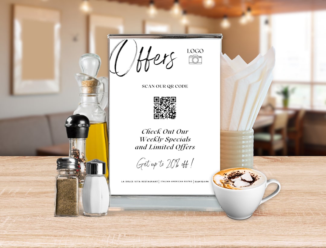 Restaurant Menu QR Code Sign Template | Editable Canva Menu Scan to ...