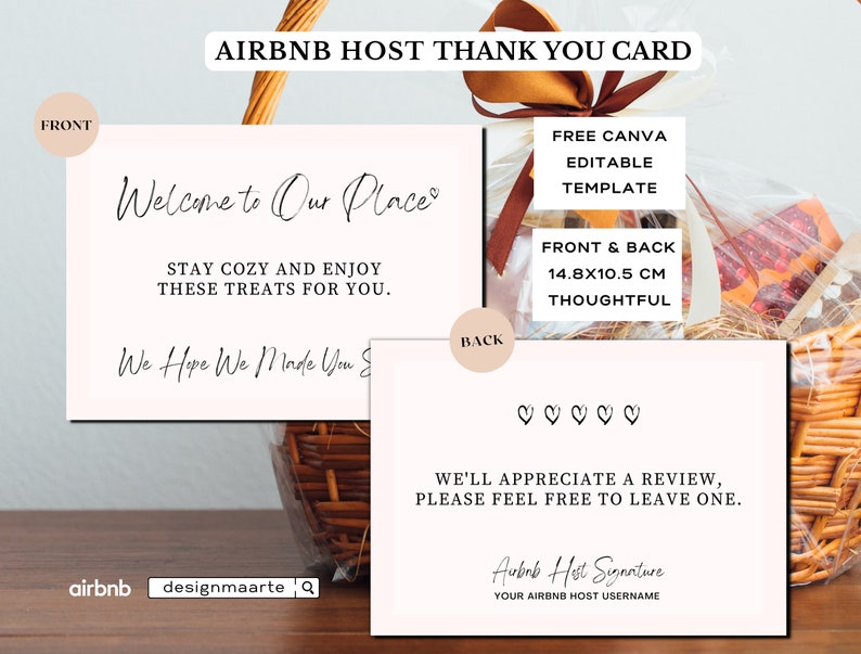 Airbnb Gift Basket Card Airbnb Host Kitchen Food Treats Wine - Etsy
