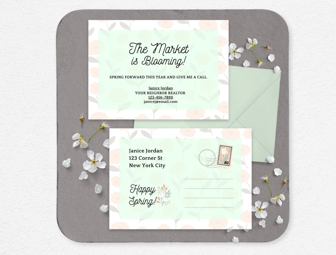 Real Estate Spring Postcard | Realtor Spring Postcard | Real Estate ...