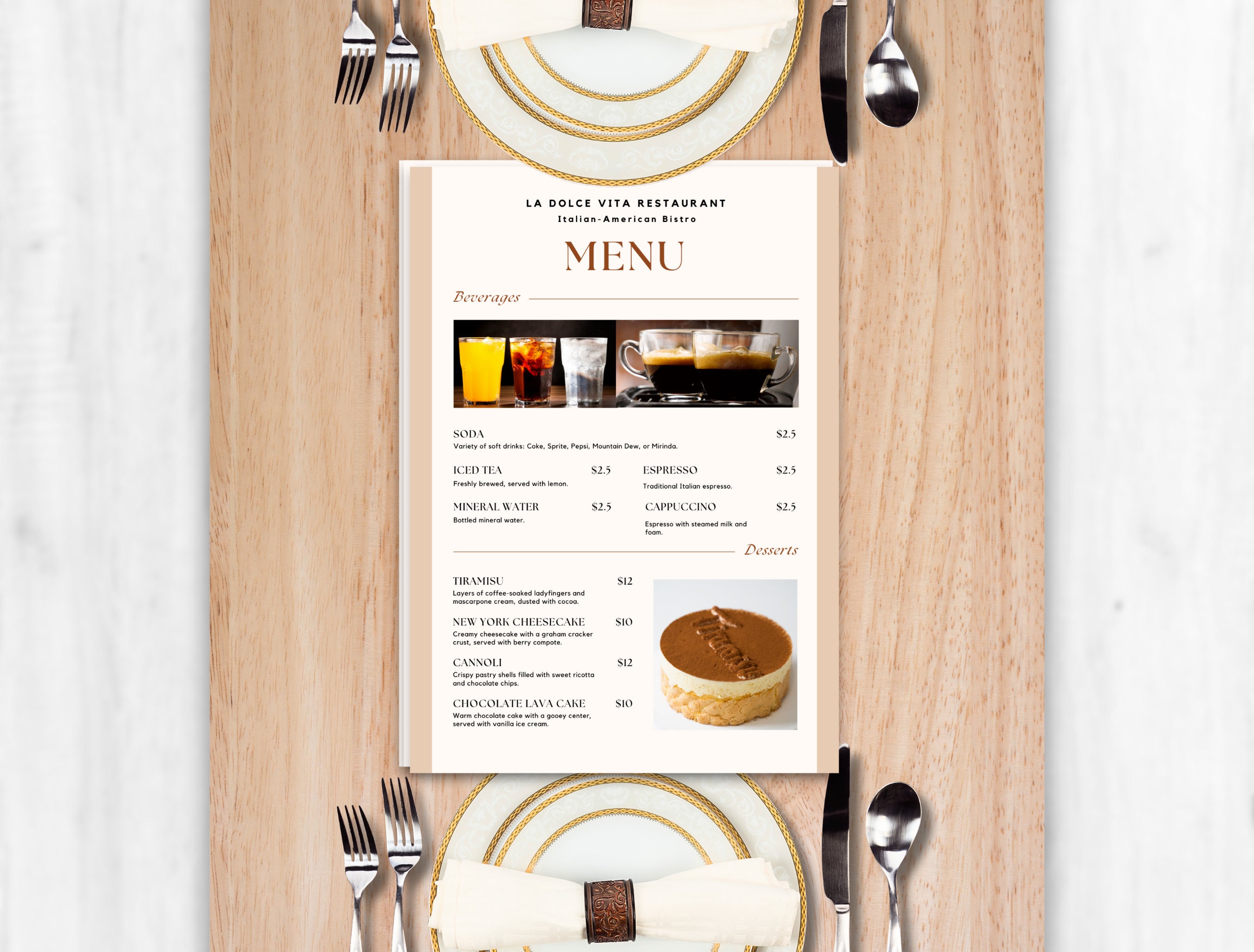 Restaurant Menu Template Modern Menu Design Simple Editable Canva Menu ...