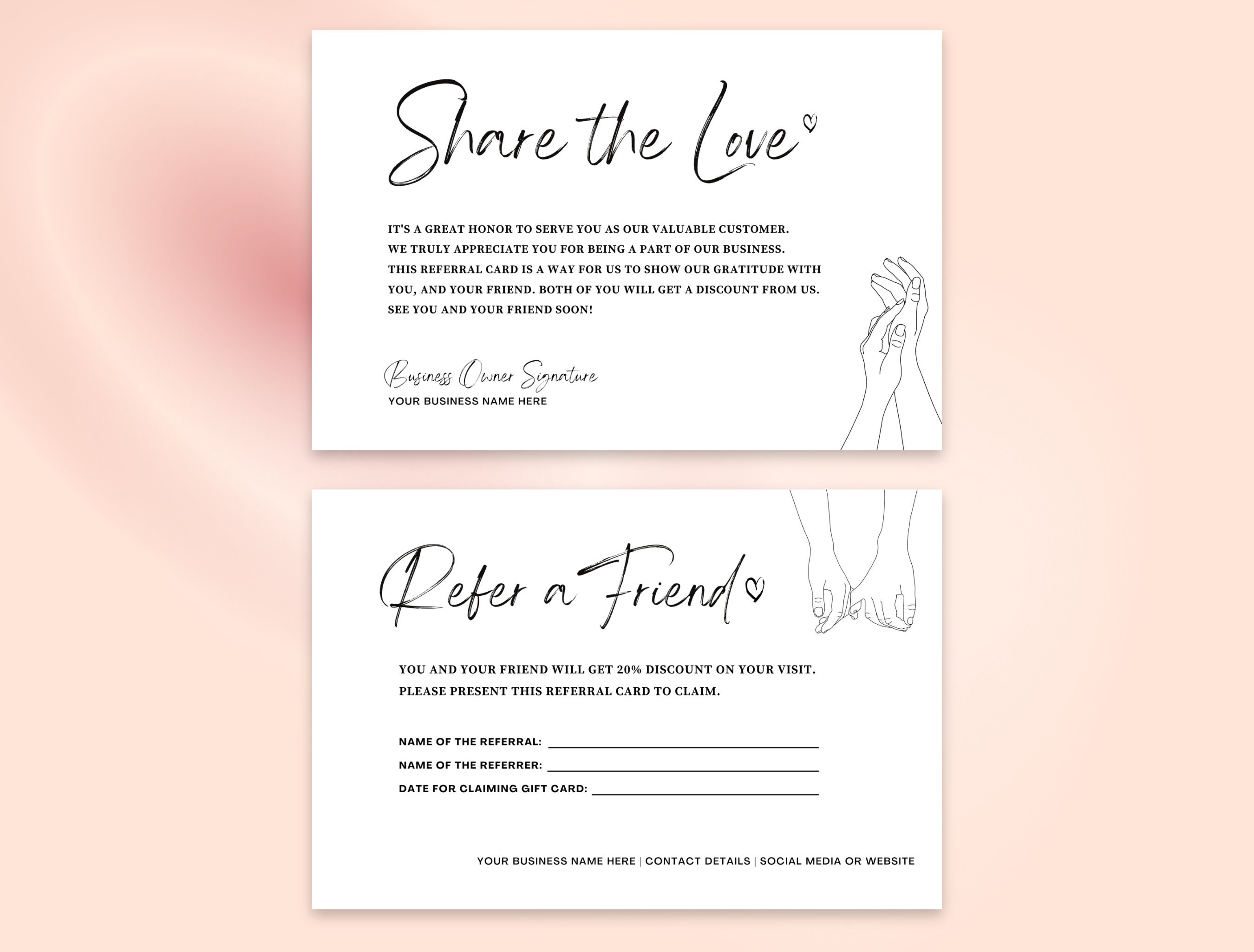 Referral Card | Printable Refer a Friend Template | Editable Canva ...