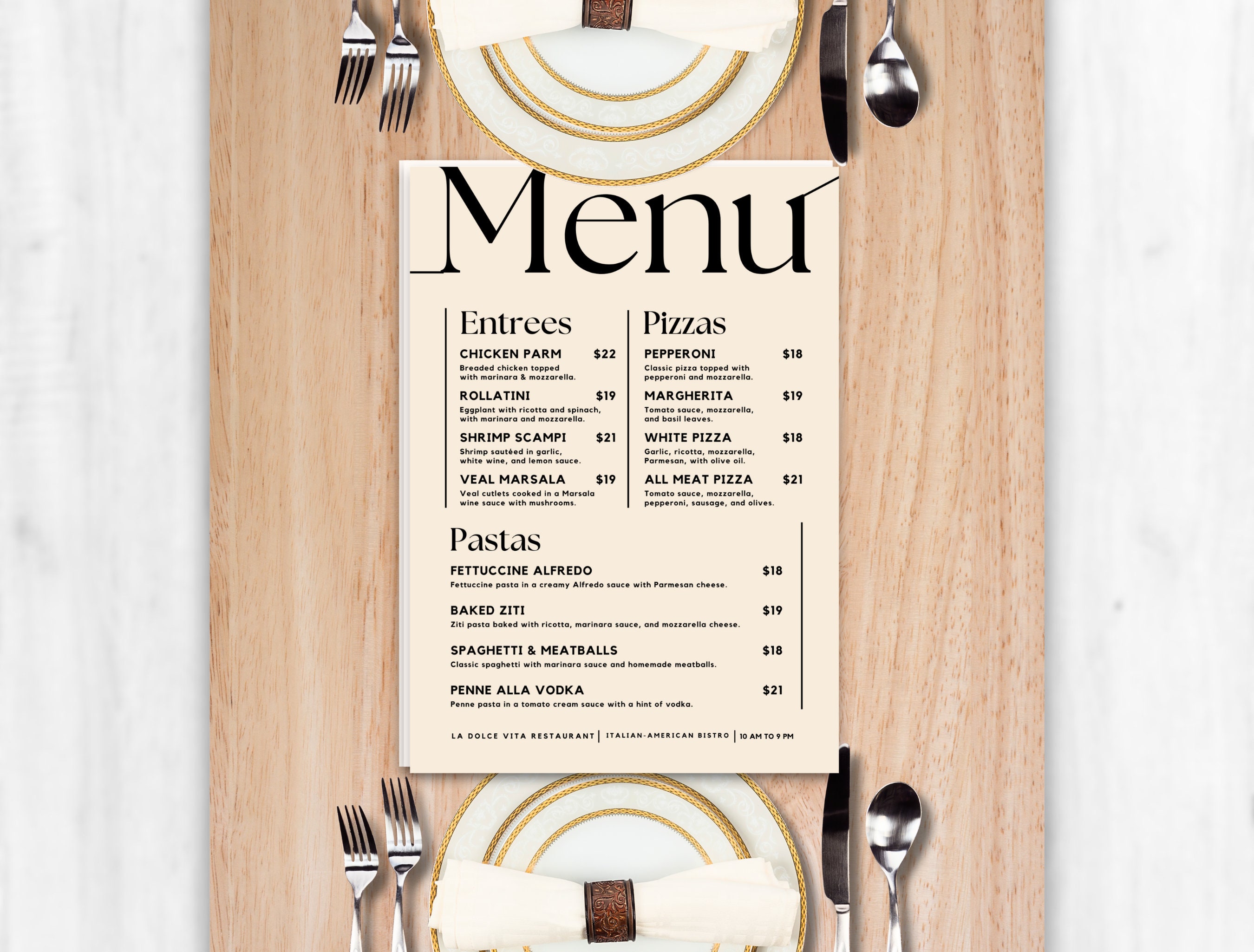 Restaurant Menu Template Modern Menu Design Simple Editable Canva Menu ...