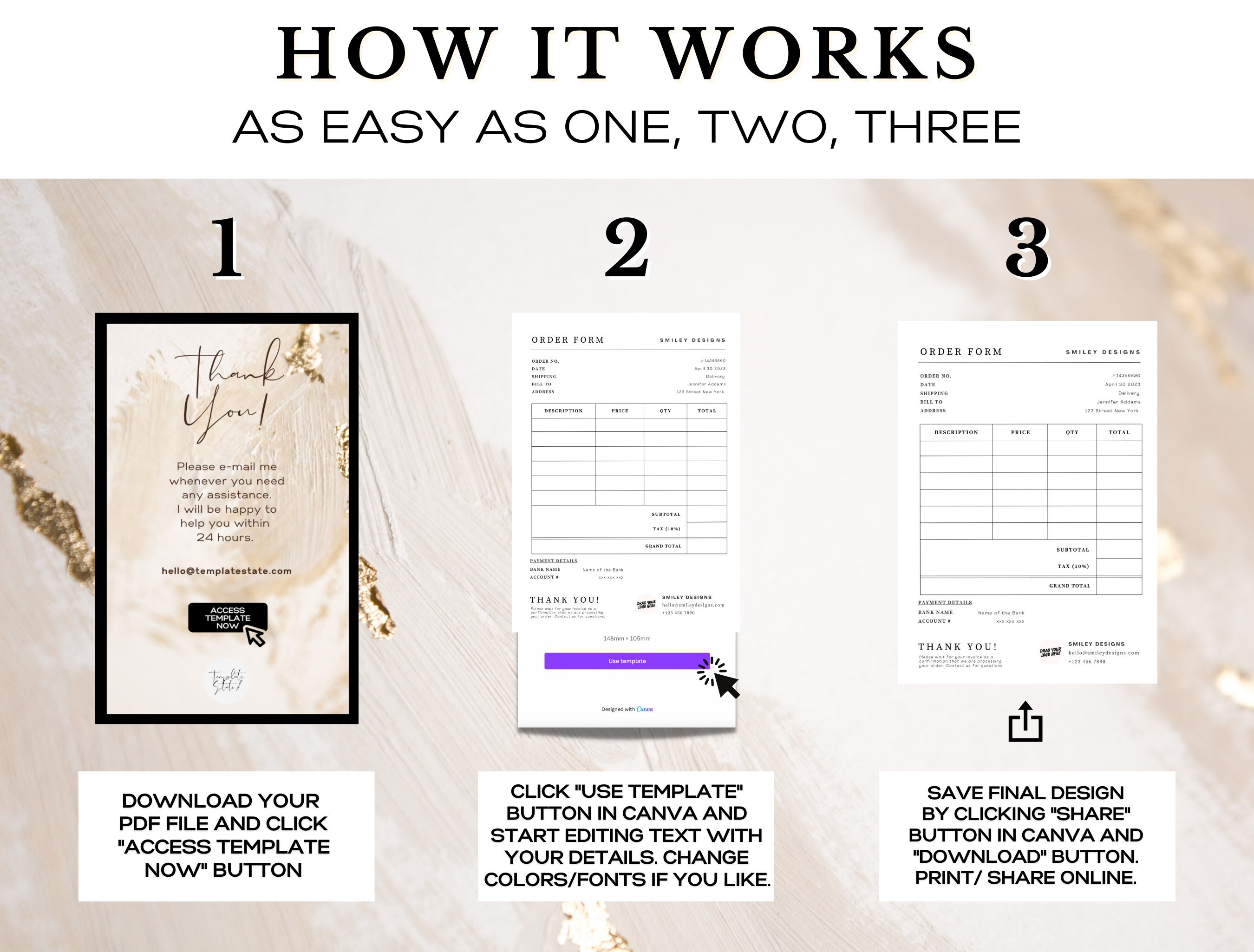 Order Form Template Editable Small Business Printable Purchase Forms ...