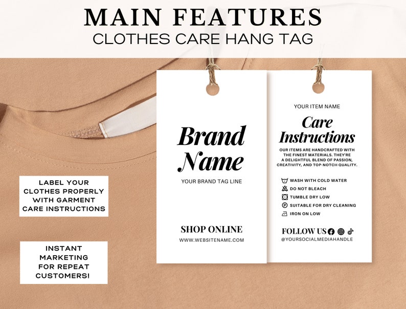 Editable Hanging Price Tags Template Printable Garment Boutique Label ...