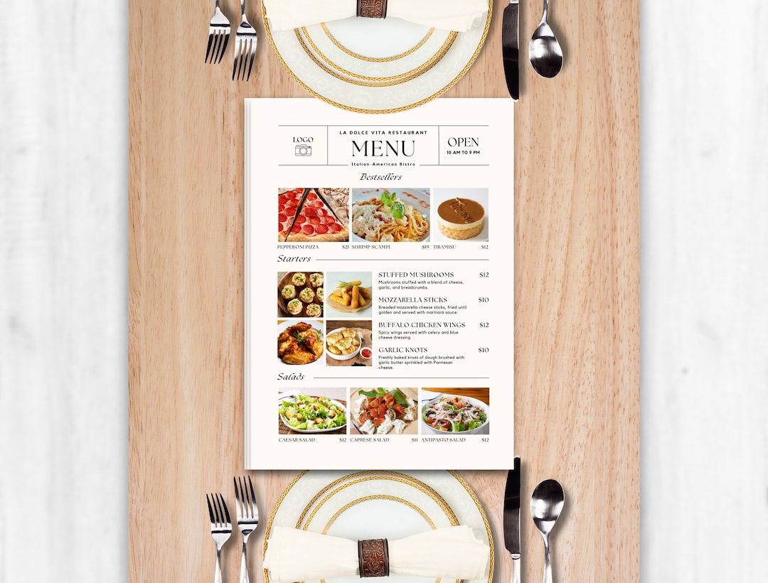 Restaurant Menu Template | Modern Menu Design | Simple Editable Canva ...