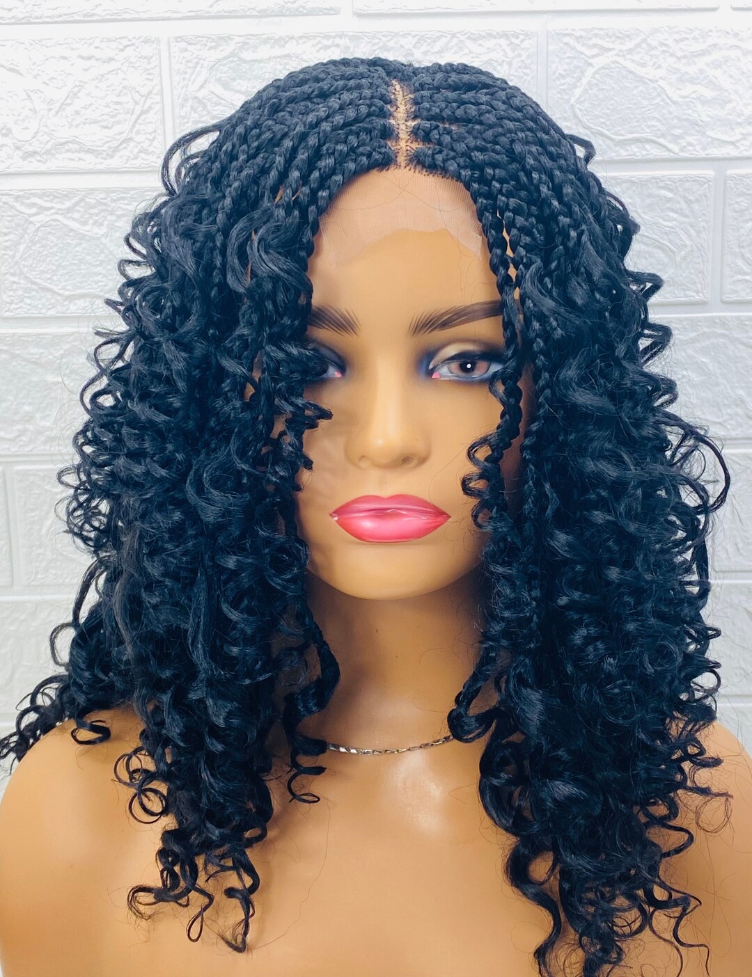 Goddess Box Braided Wig Short Black Braid Synthetic Wigs for Black ...
