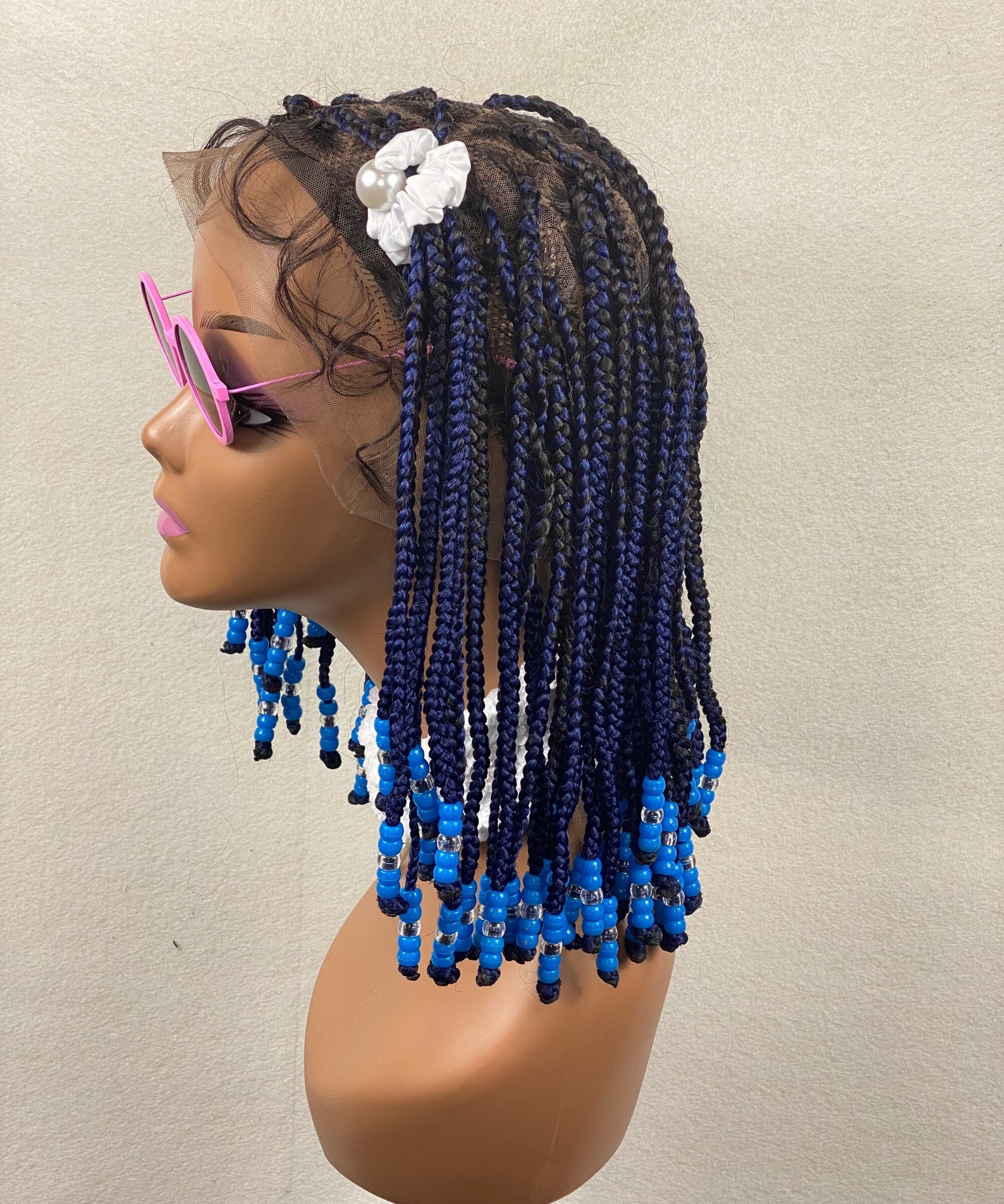 Kids Full Lace Box Braid Wig. Alopecia Comfort Wig for Girls Ages 7 to ...
