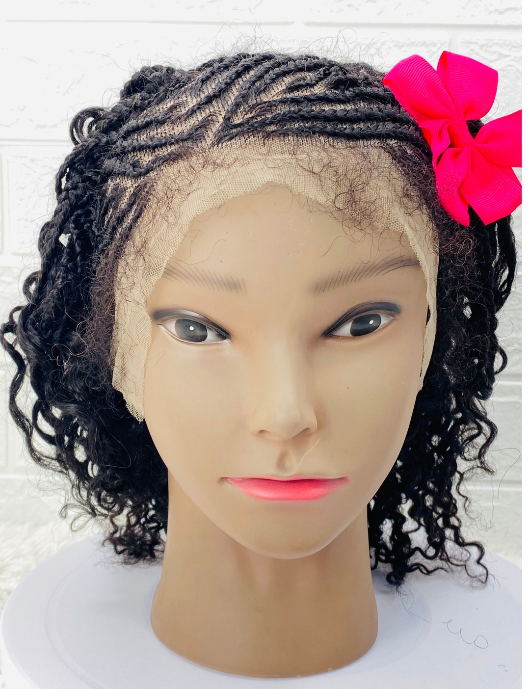 Children Lace Front Kinky Curly Braided Wig Human Hair Wig for Girls ...