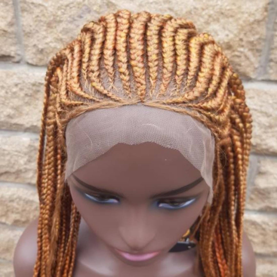 Transparent Lace Front Cornrow Box Braid Wigssynthetic - Etsy