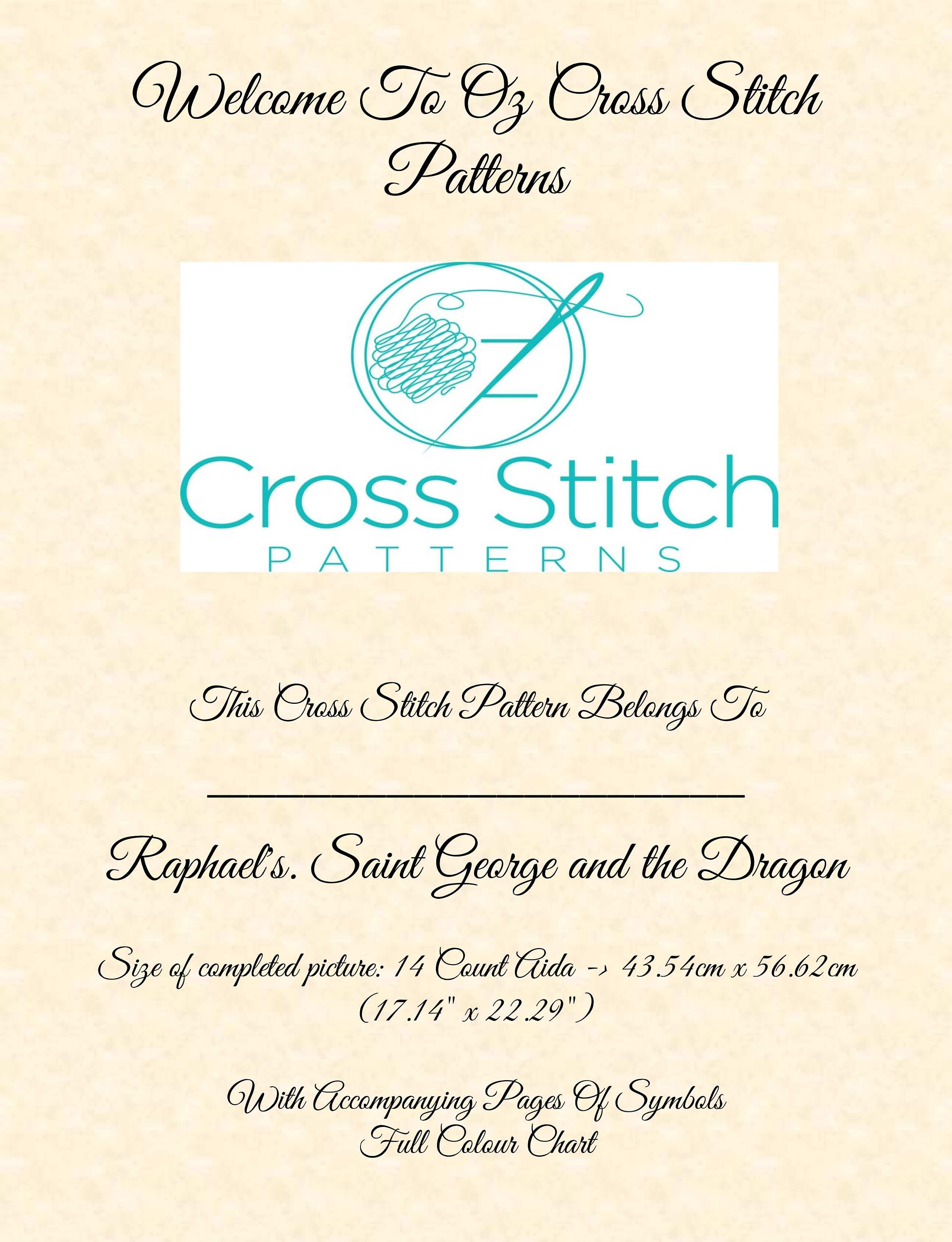 Custom Cross Stitch Pattern Saint George and the Dragon by Raphael DIY ...