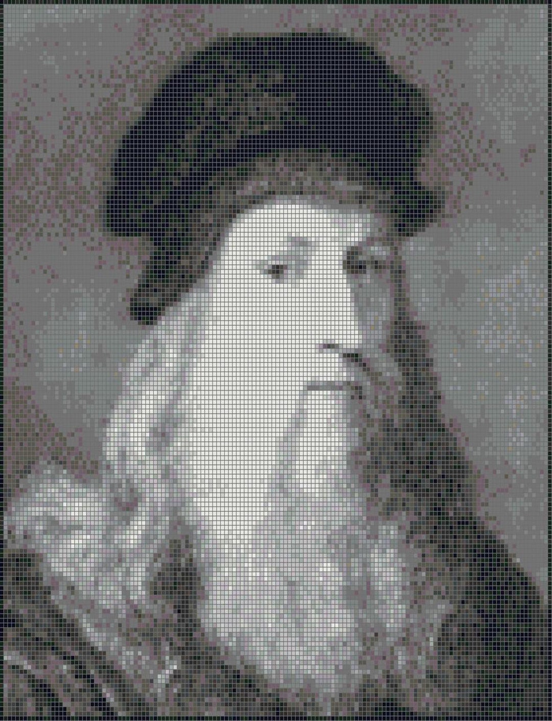 Leonardo Da Vinci, Cross Stitch Pattern, Monochrome, Digital PDF ...
