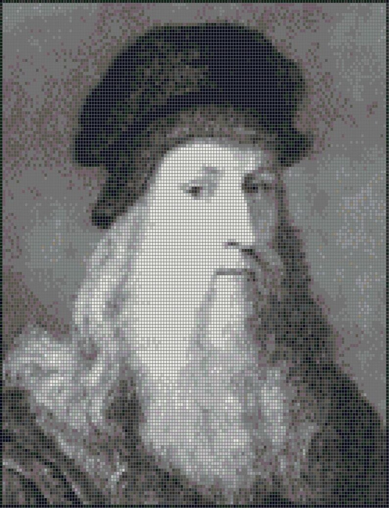Leonardo Da Vinci Cross Stitch Pattern Monochrome Digital - Etsy