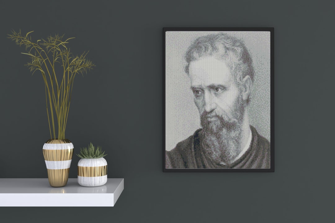 Michelangelo Monochrome Greyscale, Cross Stitch Pattern, Digital PDF ...