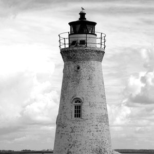 Cockspur Lighthouse, Monochrome Greyscale Custom Gross Stitch Pattern ...