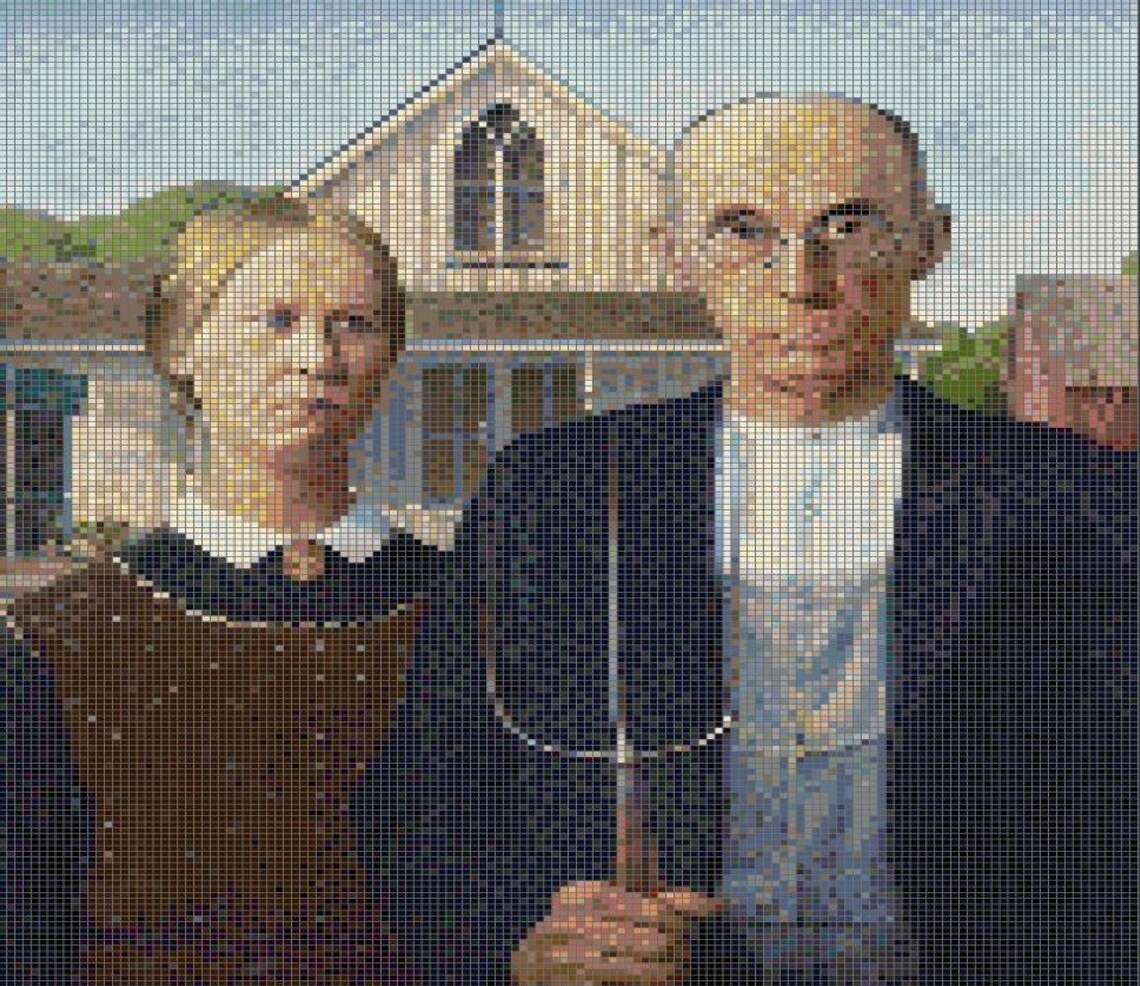 American Gothic by Grant Wood. Custom Counted Cross Stitch | Etsy