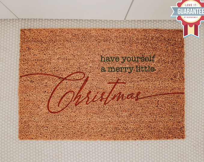Merry Christmas Doormat, Christmas Doormat, Winter Decoration, Welcome ...