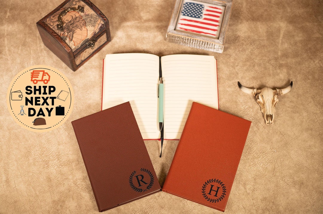 Basketball Football Personalized Leather Journal Notebook Diary ...