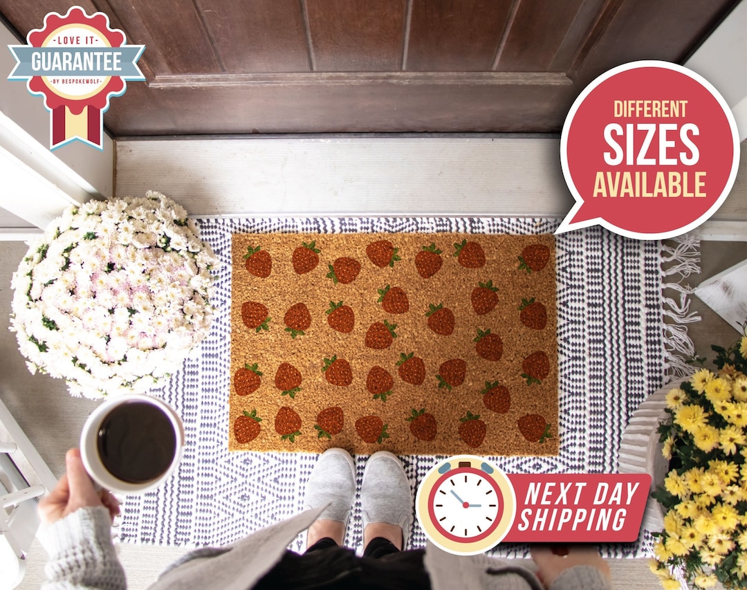 Strawberry Doormat, Welcome Mat, Cute Doormat, Cute Front Door Mat ...