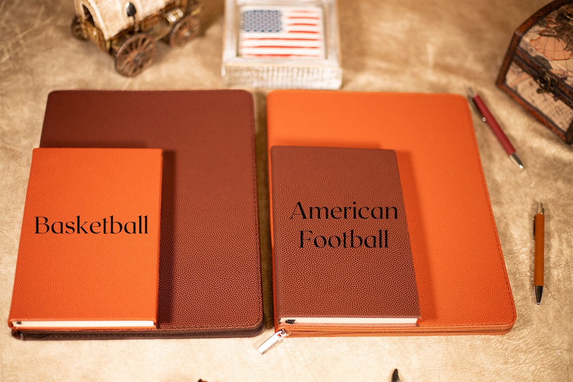 Basketball Football Personalized Leather Journal Notebook Diary ...