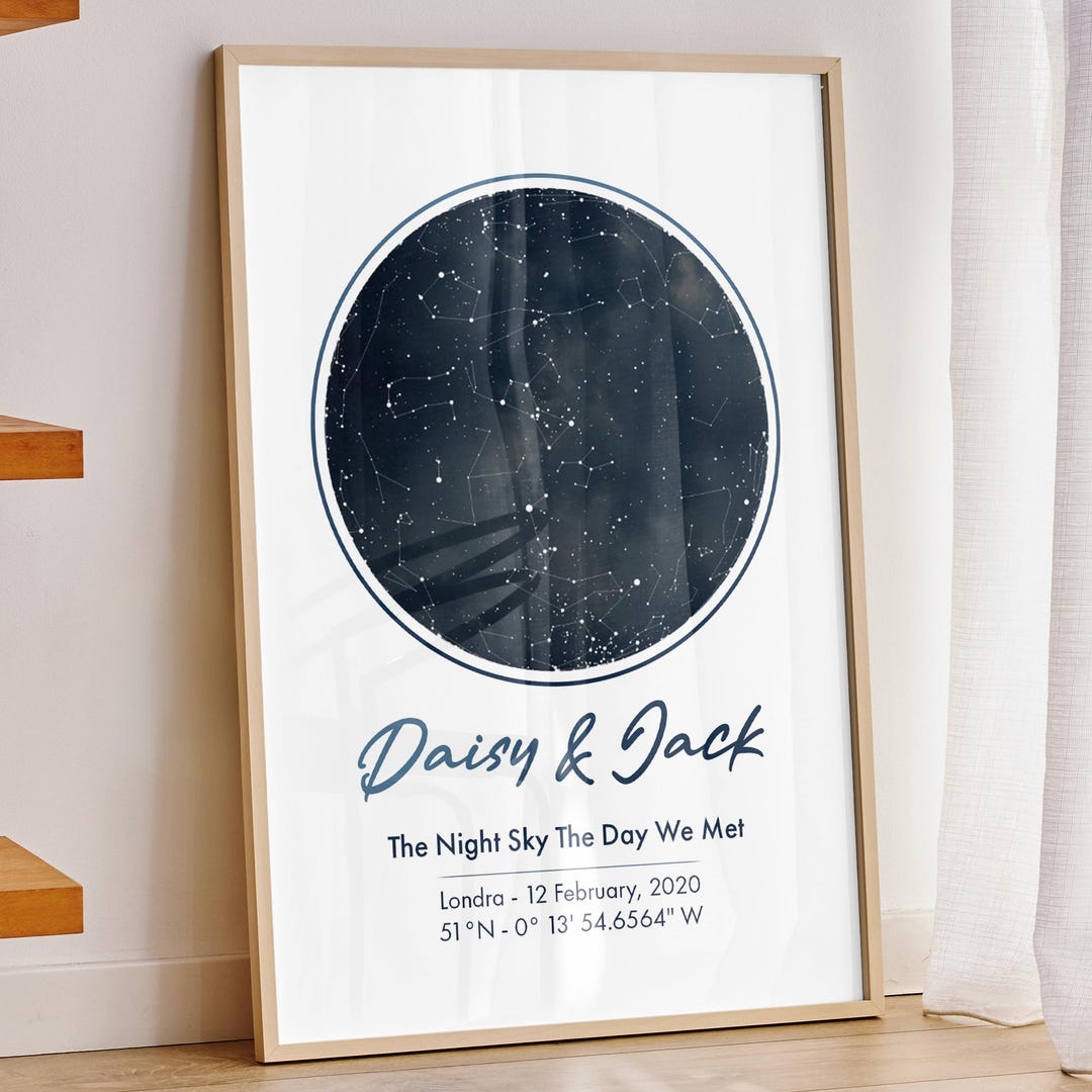 The Night Sky Art Print, the Day We Met, Unique Night Sky Artwork ...