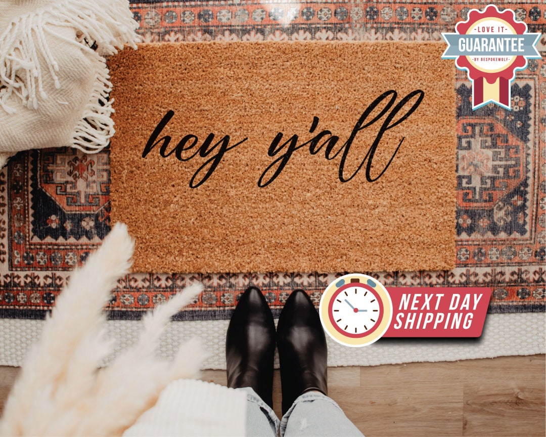 Texas Doormat, Hey Yall Door Mat, Southern Decor, Porch Decor, Funny ...
