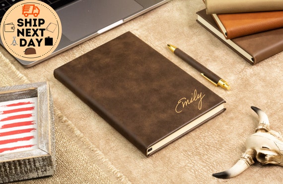 Custom Journal Engraved Leather Journal Personalized - Etsy