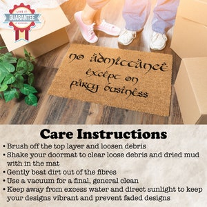 Doormat No Admittance Except on Party Business, Welcome Doormat, Nerdy ...