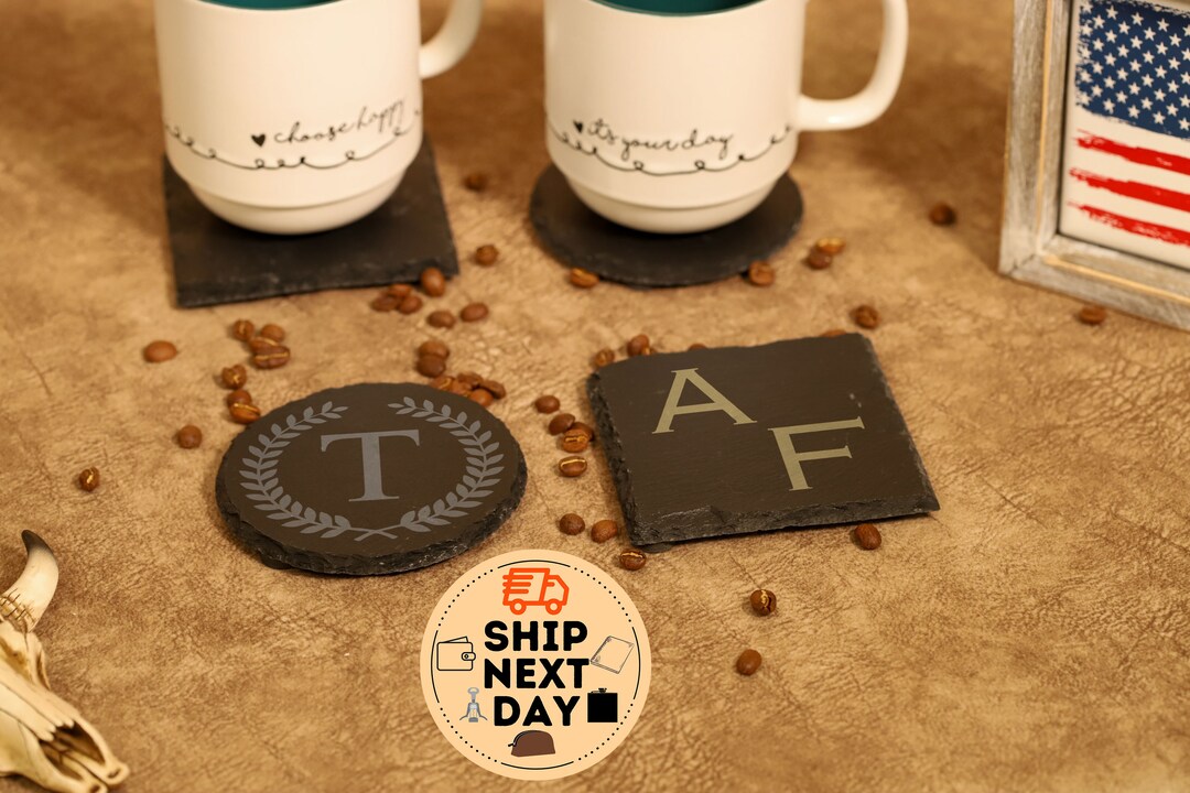 Personalized Slate Coaster Custom Coaster Gift for Her Natural Stone ...