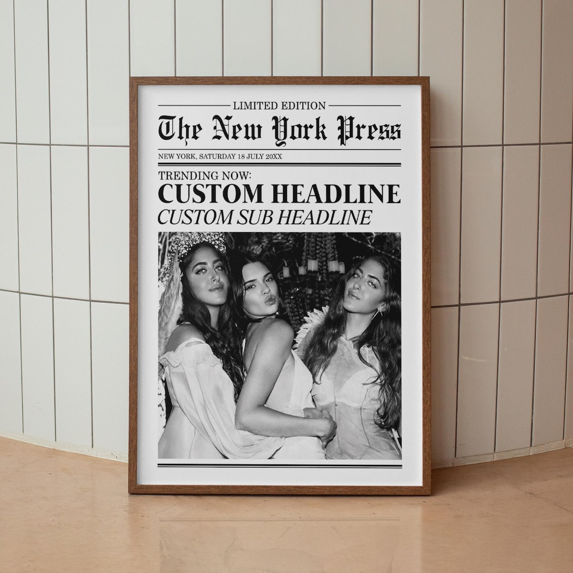 Friendship Photo Frame, Custom Newspaper Print, Best Friend Keepsake ...